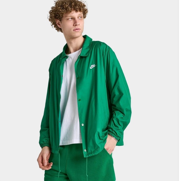 Nike | Jackets & Coats | Mens Nike Club Coaches Jacket Green | Poshmark